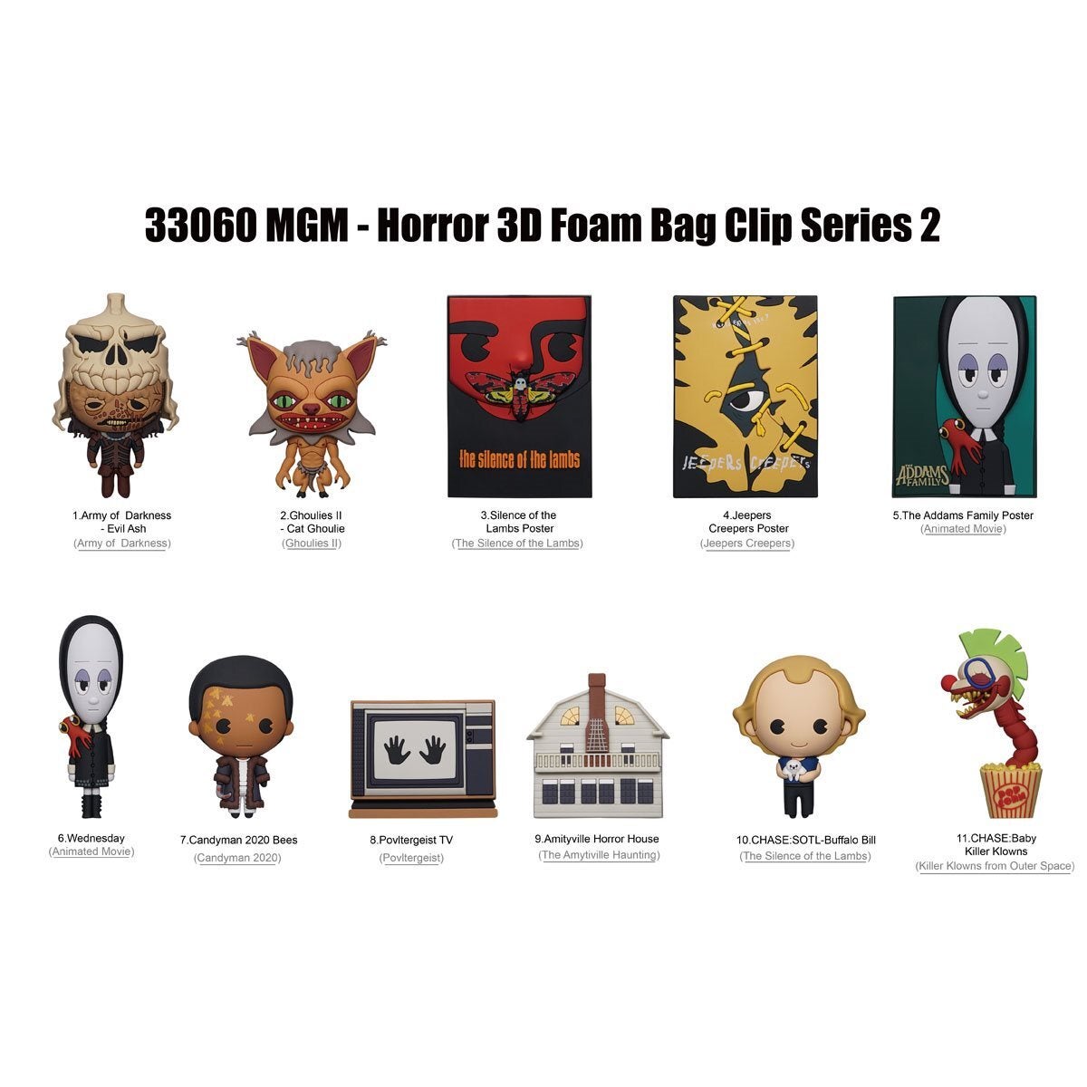 MGM Horror Series 2 3D Foam Bag Clip | Elm Street Toys