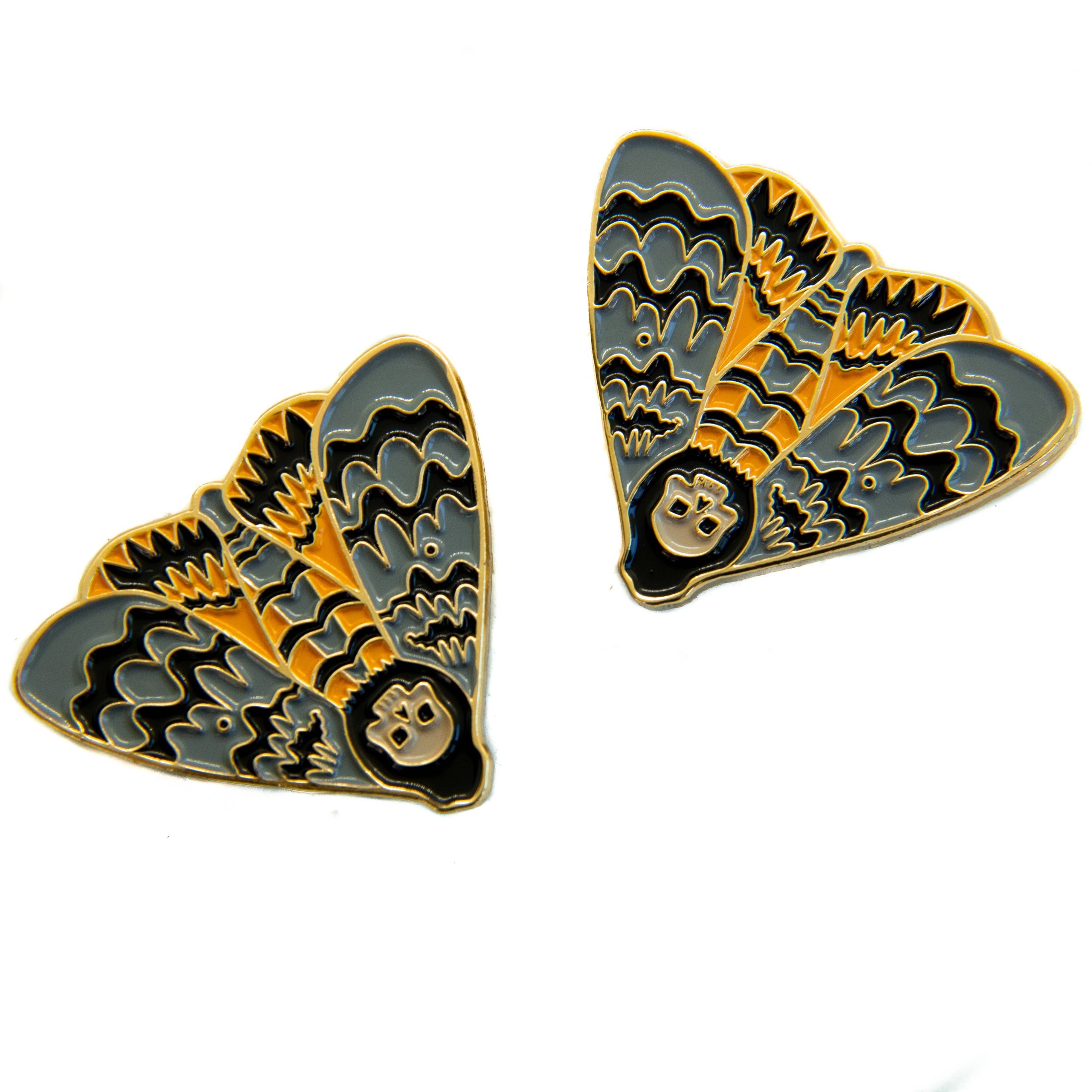 Death's Head Moth Enamel Pin Collar Set of 2 | Elm Street Toys
